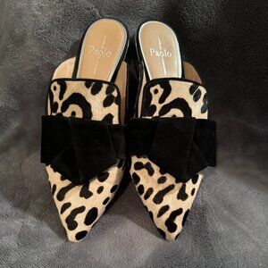 Paolo | Shoes | Linea Paolo Real Fur Printed Calf Hair Mules Size 8m ...